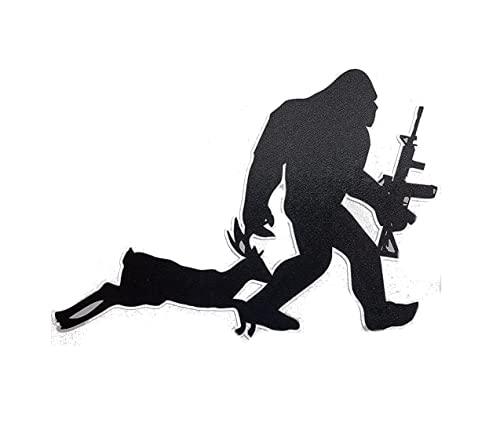Amazon.com: Big Foot Hunter Bigfoot with deer buck and AR 15 M4 | Decal ...
