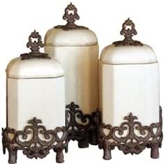 Amazon.com: The GG Collection Provencal Cream Canisters, Set of 3: Home ...