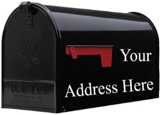 Amazon.com: Large Black Mailbox with Personalized Vinyl Lettering ...