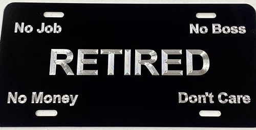 Amazon.com: Engraved Retired Car Tag Diamond Etched Vanity License ...