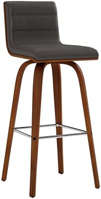 Amazon.com: Armen Living Tudor 30" Bar Height Barstool in Kahlua Faux ...