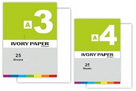 FIRST CLICK A3 Ivory Papers 210 GSM 25 Sheets & A4 Ivory Paper 210 GSM ...