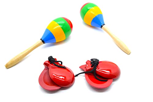 Jamaican Caribbean Maracas and Castanets Adult Made of Wood. Complete ...