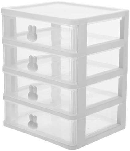 HOMSFOU Desktop Drawer Organizer 4 Drawer Storage Clear Desktop Storage ...