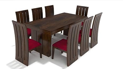 RECTART 8 Seater Dining Table Set (Brown) (8 Seater with Red) : Amazon ...