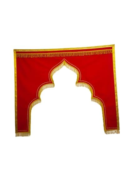 PRIYAKANT SAFAWALA Ganpati Decoration Background Red Colour Kamani ...