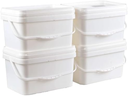 Amazon.com: Readsky 3 Gallon Small Rectangular Plastic Food Bucket with ...