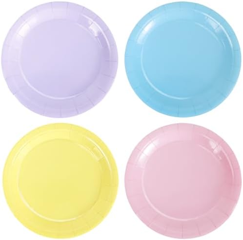 Amazon.com: Uiifan Pastel Paper Plates 9 Inch Pastel Party Decorations ...