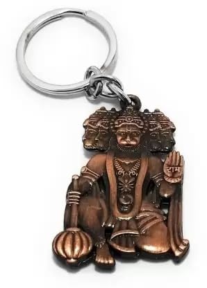 VIROM Premium Panchmukhi Hanuman Ji Keychain Double Sided Metal Key ...
