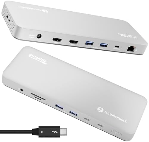 Amazon.com: Plugable Thunderbolt 4 Dock for M4 MacBook Air & M5 Pro ...