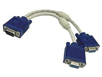 AMIT ELECTRONICS GA Y Splitter Cable 1 Male VGA to 2 Female VGA Splitter Cable, Male to Male VGA ...