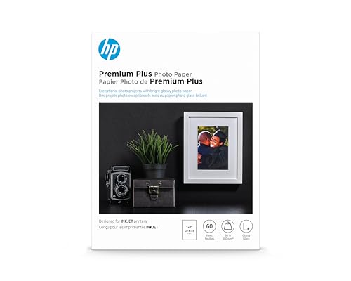 Snapklik.com : HP Premium Plus Photo Paper, Glossy, 5x7 In, 60 Sheets