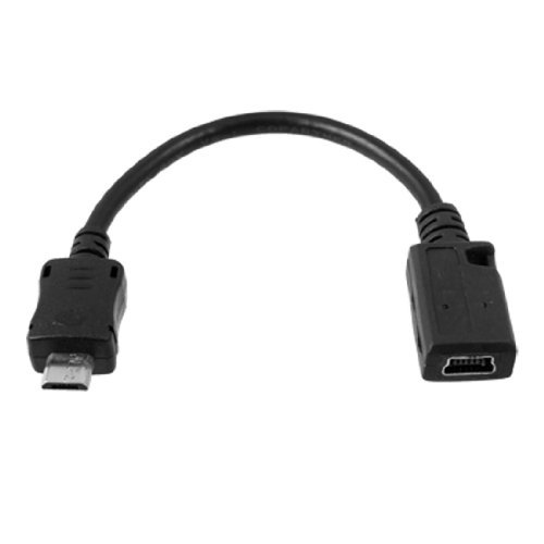 Black USB Micro 5 Pin Male to Mini 5 Pin Female Adapter : Amazon.in ...