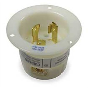 HUBBELL HBL2625 AC Flanged Inlet NEMA L6-30 Male White by Hubbell ...