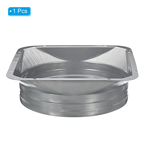 PATIKIL 8 Inch Duct Connector Flange, Metal Straight Pipe Flange Square ...
