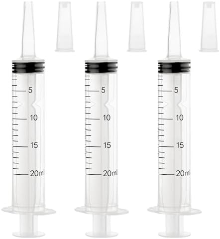 Amazon.com: 20ml Plastic Syringe with Cap, Syringes without Needle for ...