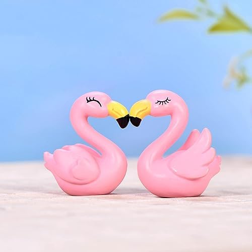 Amazon.com: Mini Flamingos Figurines with Stakes, Set of 4 Small Pink ...
