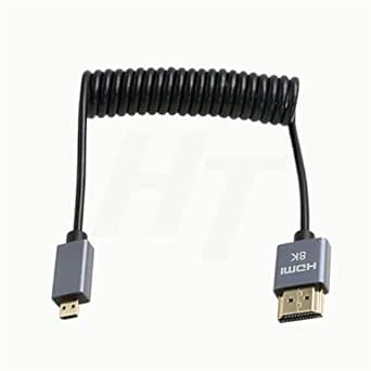 HangTon Micro HDMI to Standard HDMI 4K 8K 60fps Coiled Cable for ATOMOS ...