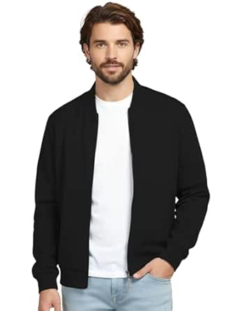 Buy LEOTUDE Men's Classic Bomber Jacket, Lightweight Zip-Up with Ribbed ...