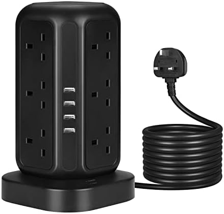 DEWENWILS Tower Extension Lead with USB Slots, 2M Extension Cable with ...