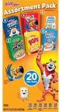Kellogg's Assortment Pack Variety Pack Cold Breakfast Cereal, 21.8 oz ...