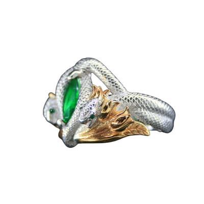 Amazon.com: Ring Of Barahir-Mens Sterling Silver Emerald Ring-King ...