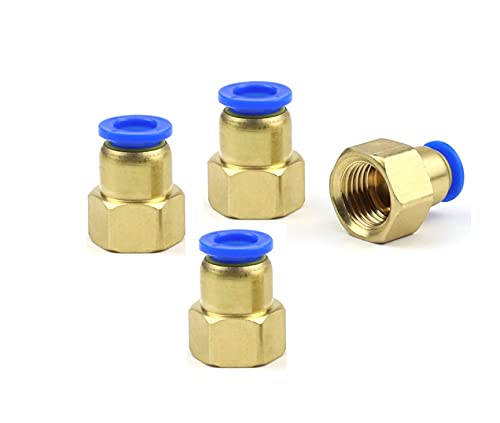 Pneumatic push in connector with internal thread 1/4 inch to 8 mm piece ...