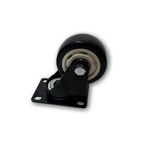 KROST Polyurethane Solid Rubber Castor Wheel for Trolley Cart (Black ...
