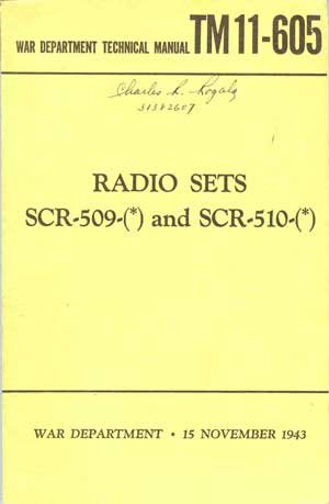 War Department Technical Manual TM 11-605: Radio Sets SCR 509 and SCR ...