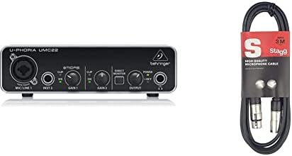 Behringer UMC22 audiophile 2x2 USB audio interface with Midas ...