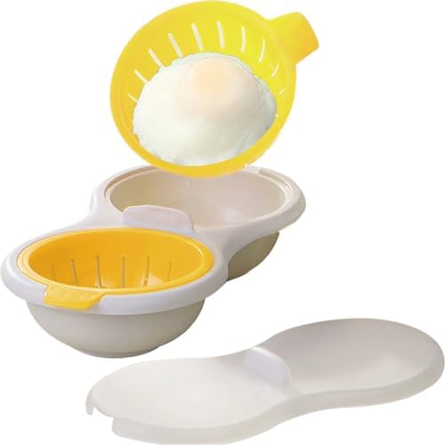 Amazon.com: Microwave Egg Poacher 2 Eggs, Double Layer Egg Boiler for ...