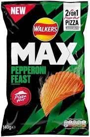 Amazon.com: Walkers Max Deep Ridged Full Flavoured Crisps 24x50g (Pizza ...