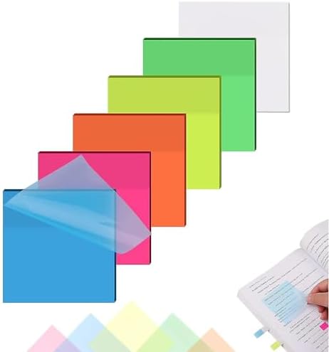 SHUTTLE ART Transparent Sticky Notes - 50 Sheets Translucent Waterproof ...