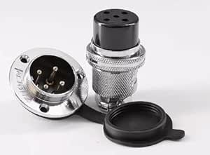 Amazon.com: GXMRHWY GX30 4 Pin Male to Female Flange Mount Electrical Connectors Round Aviation ...