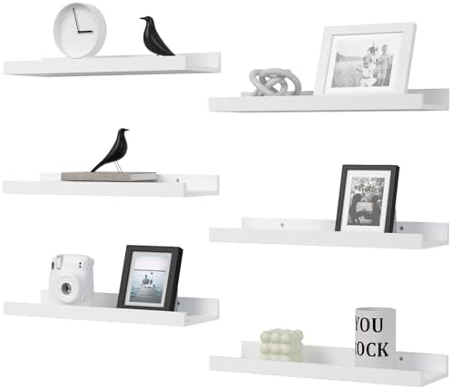 Amazon.com: Long Floating Shelves With Lip,Picture Ledge Shelves Set of ...