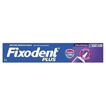 Amazon.com : Fixodent Plus Denture Adhesive Cream for Fulls and Partials, 2 oz (57g) - 1 Count ...