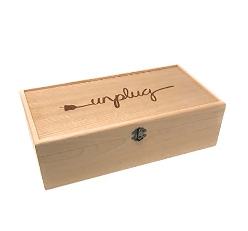 Amazon.com: Unplug Box, Custom Engraved Personalized Box, Family Phone ...