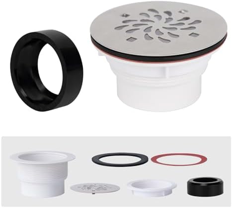 Brushed No Caulk Shower Drain, Welsan PVC Compression Shower Floor ...
