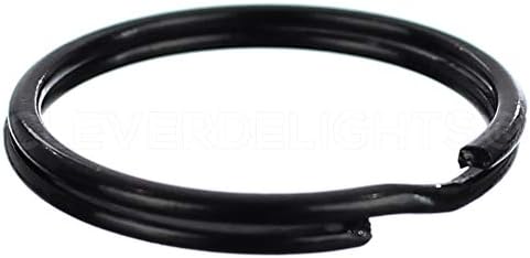 Amazon.com: CleverDelights 1" Key Rings - Dark Black Color - 50 Pack ...