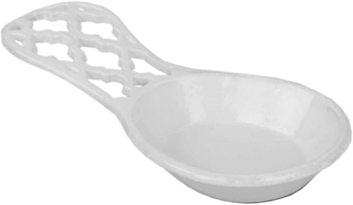 Amazon.com: Home Basics Lattice Collection Cast Iron Spoon Rest (White ...