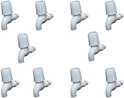 Droptech White PVC Plastic Bib Cock/Water Taps for Kitchen Bathroom ...