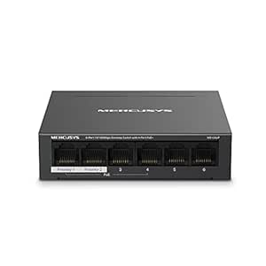 Mercusys MS106LP 6-Port 10/100Mbps Desktop Switch with 4-Port PoE+ ...