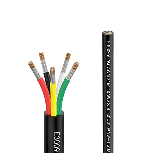 Snapklik.com : 10awg 5 Wire Cable 10/5 Electrical Wire 5 Core Extension ...
