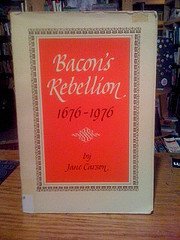 Bacon's Rebellion, 1676-1976: Carson, Jane: Amazon.com: Books