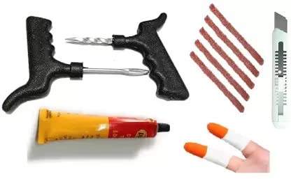 Tubeless Tyre Puncture Repair Kit Puncture Patch Tools (2 Handle Grips ...