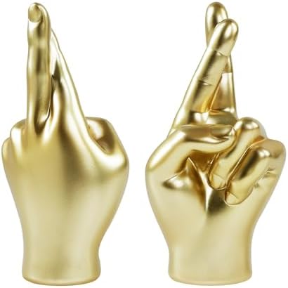 Amazon.com: DOVDOV Peaceful Hand Gesture Decoration, Gold Hand ...
