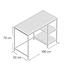 JGS Iron Frame Solid Wooden Finish Writing Study Table for Students ...