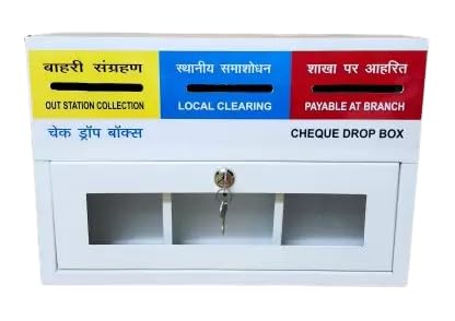 Lavicraft 3 Slits Metal Cheque Drop Box (Bilingual) with Lock & Two ...