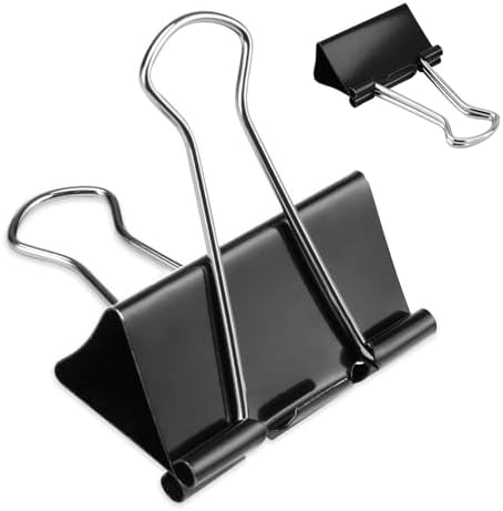 H&S 10 Large 51mm Binder Clips, Black Paper Clamps, Foldback & Bulldog ...