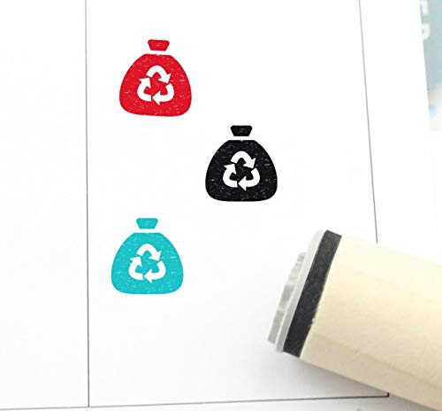 Amazon.com: Recycles Trash Rubber Stamp, Garbage Stamp, Cute Recycles ...